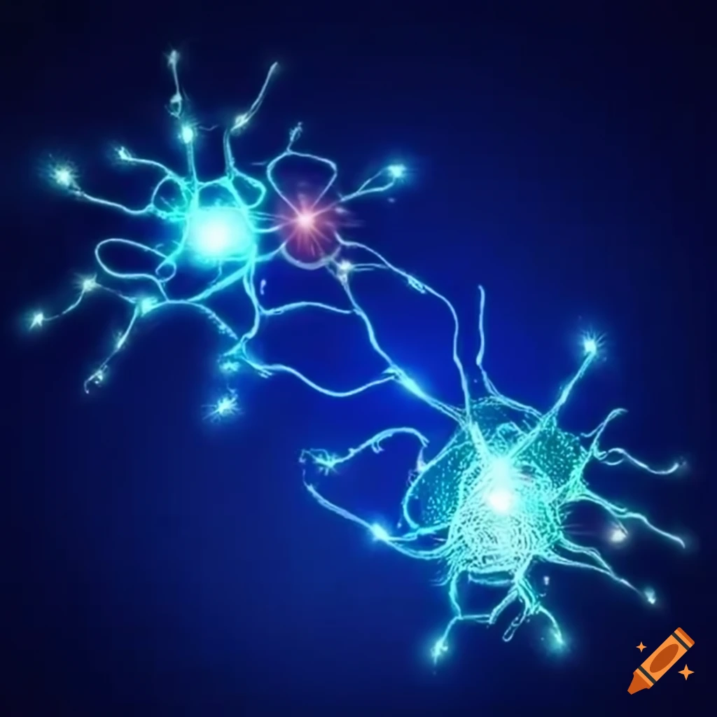 Brain neurons as christmas fairy lights representing synaptic connection