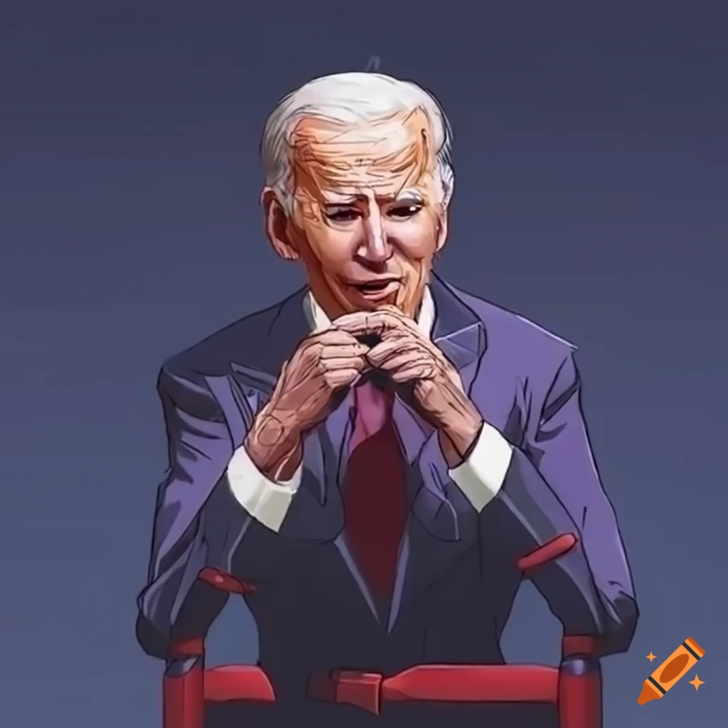 Joe biden doing the sad shinji chair pose from evangelion