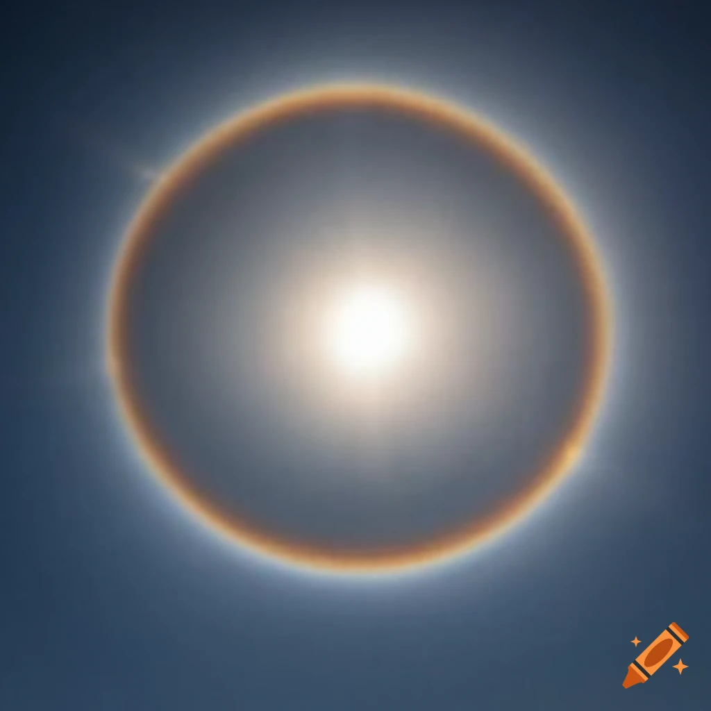 Sun halo against a clear blue sky