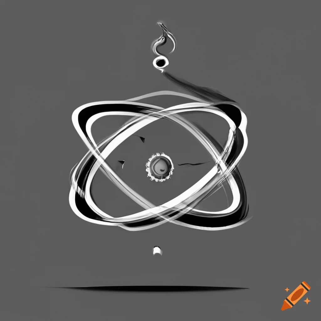 Black and white logo theme with plane inertia and gyroscope