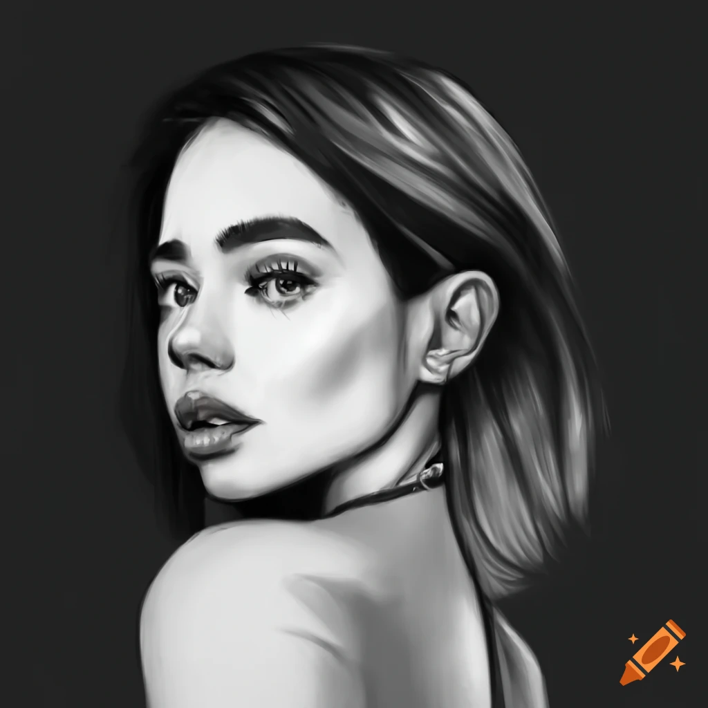 Hyper-realistic 3d sketch of a girl in black and white with pencil ...