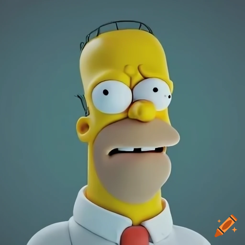 Homer simpson smiling in 3d style