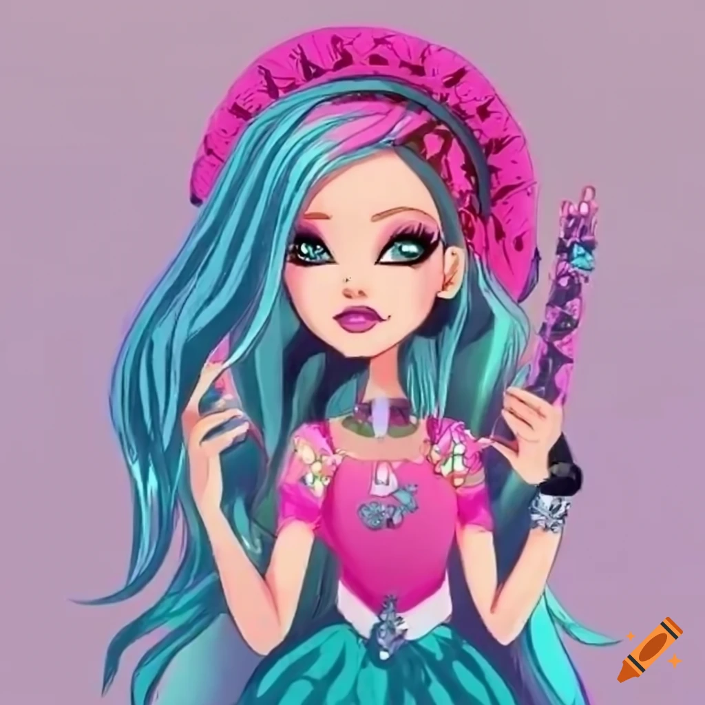 Adorable Avril Lavigne character as a punk princess in a magical ...