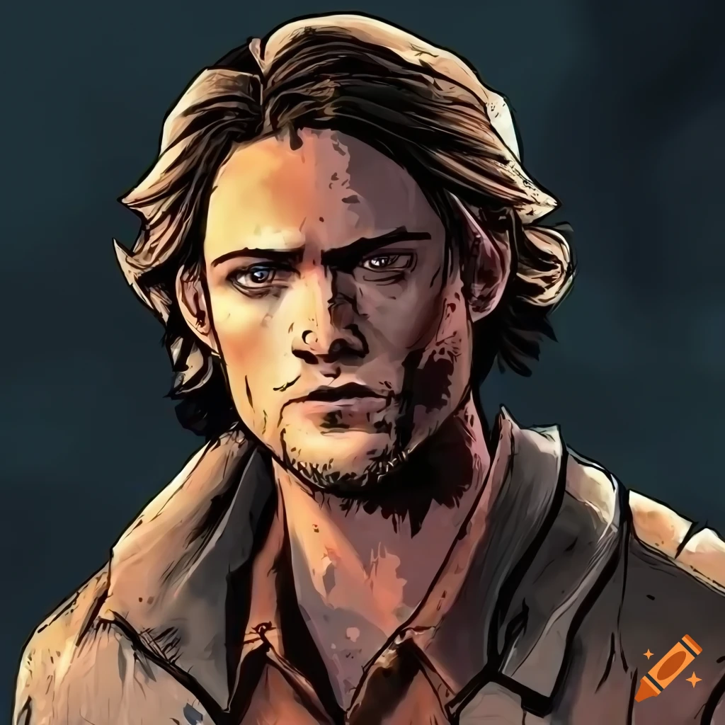 Sam winchester in telltale's the walking dead style digital art on Craiyon