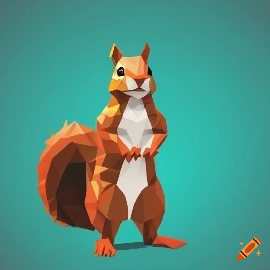 Low poly squirrel logo