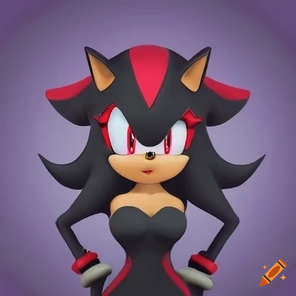 Female shadow the hedgehog in stylish attire inspired by rouge the bat