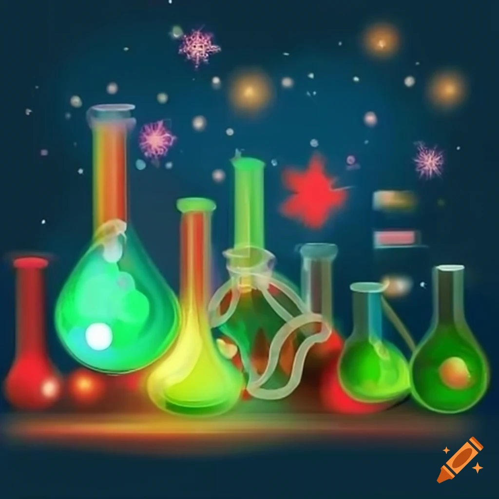 Chemistry christmas illustration