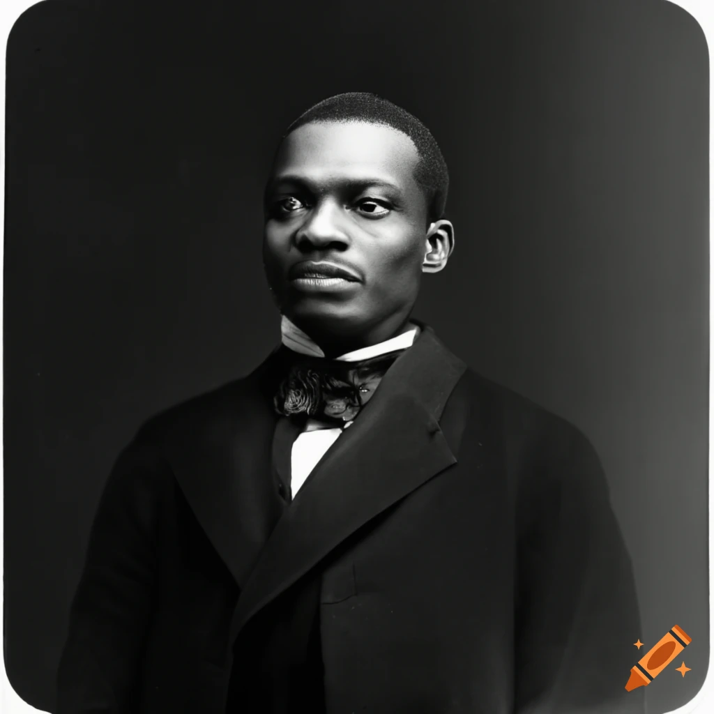 Portrait of a man in black and white from the 1850s