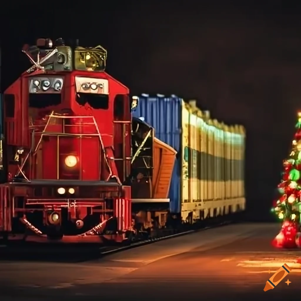Christmas cargo train on Craiyon