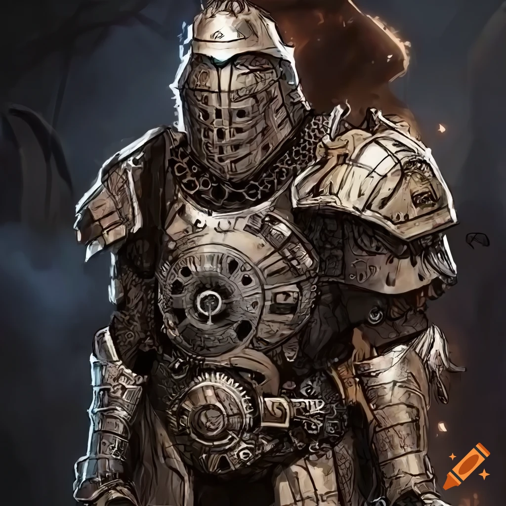 Clockwork knight made of gears by jim lee on Craiyon