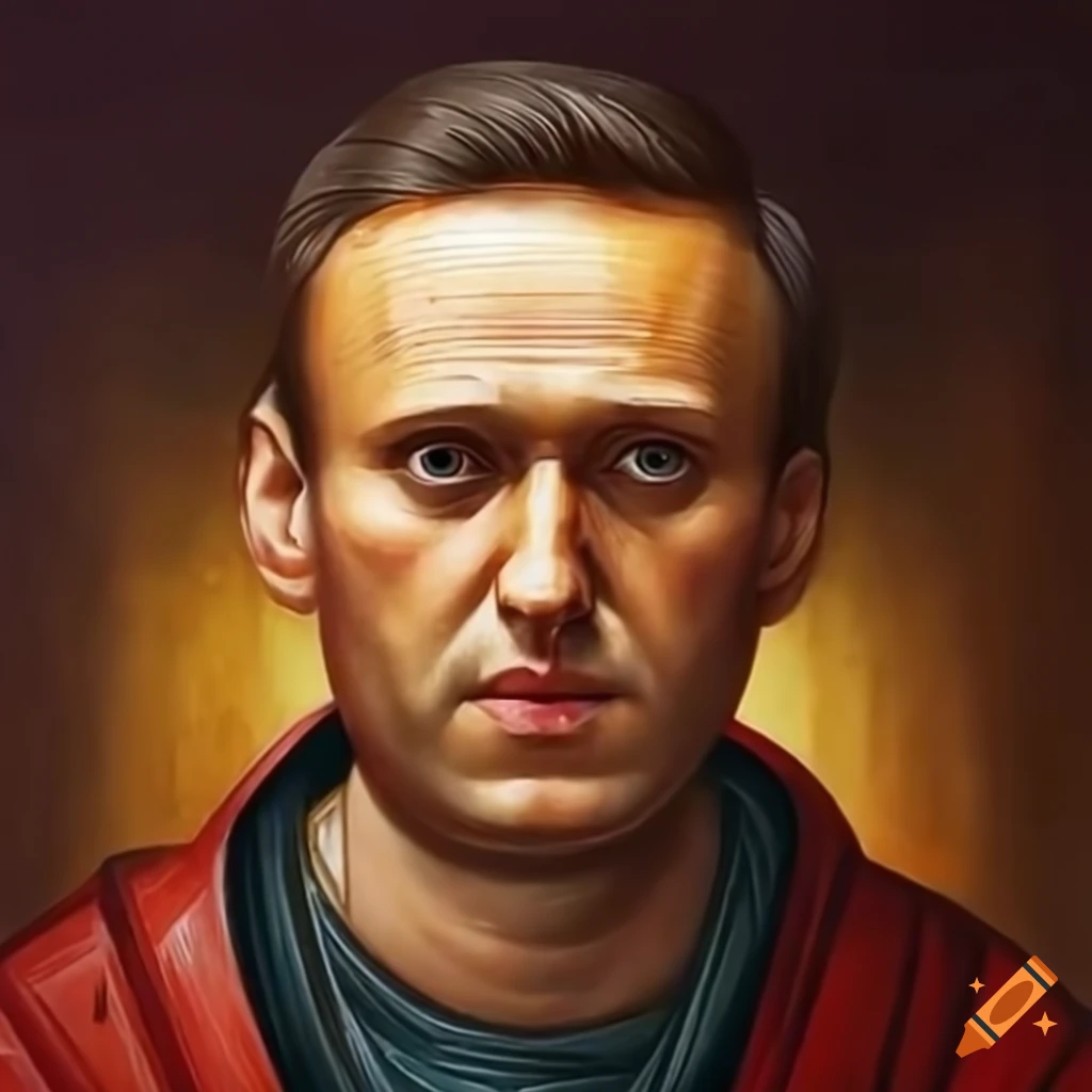 Aleksej navalny depicted as a saint on a russian orthodox icon on Craiyon