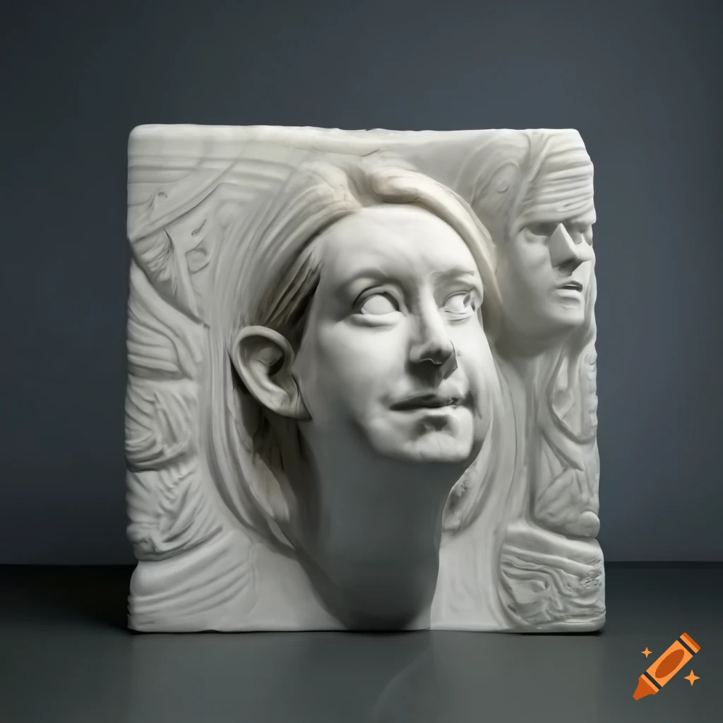 Sculpture of Elizabeth Holmes by H.R Giger with a distinctive white ...
