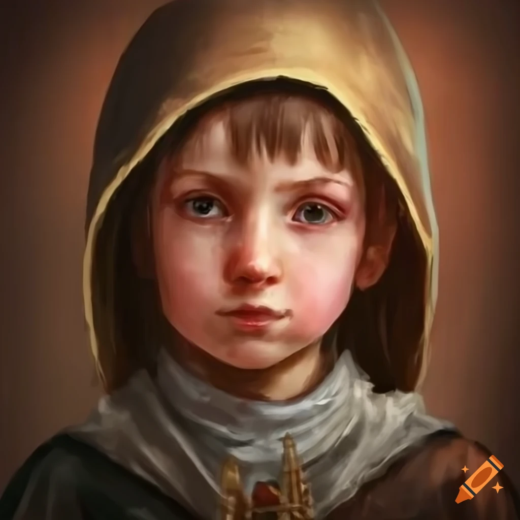 Portrait of an eastern european child in a fantasy setting