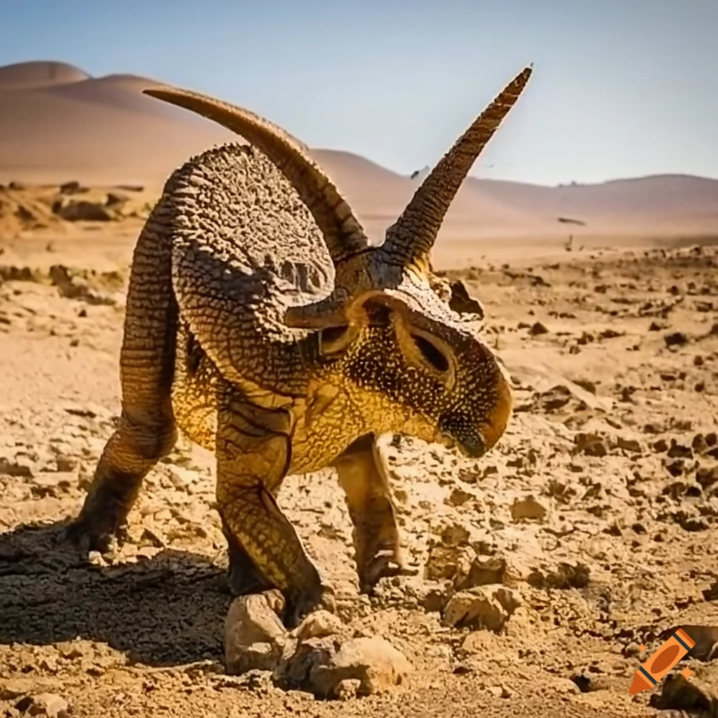 Protoceratops in a desert environment