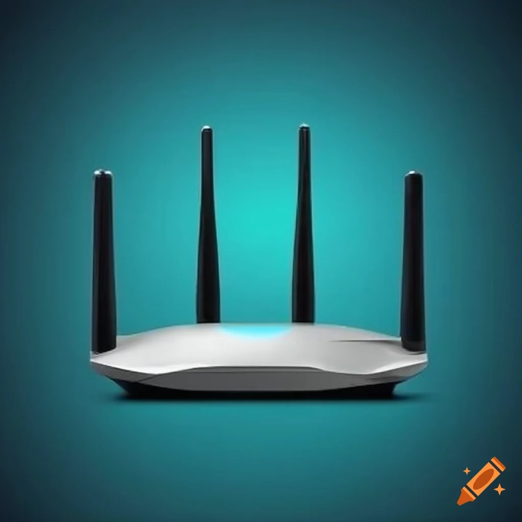 Modern wifi router with sleek and futuristic design on Craiyon