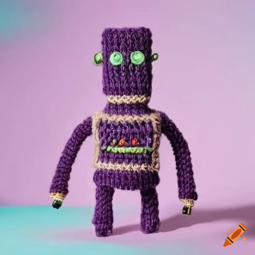 Robot knitting a sweater on Craiyon