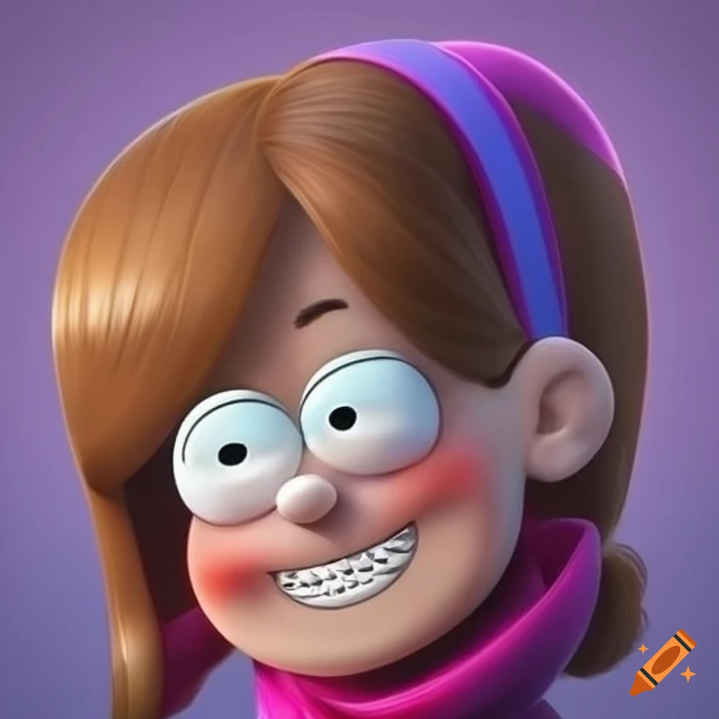 Photorealistic depiction of Mabel Pines on Craiyon