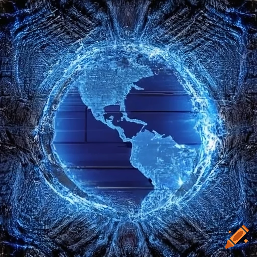 Electromagnetic pulse over the united states with blue theme