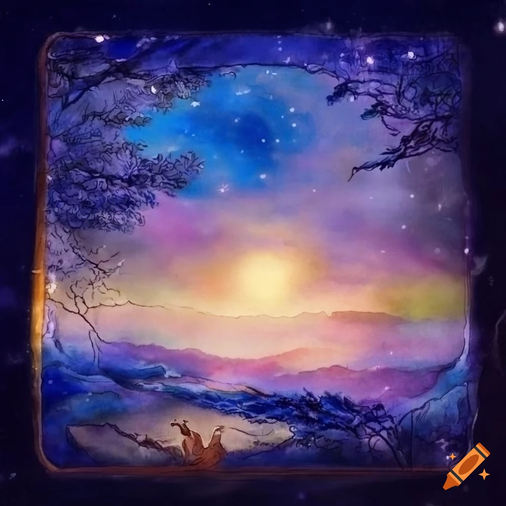 Eldritch and mystical landscape with capricorn under the winter solstice on Craiyon