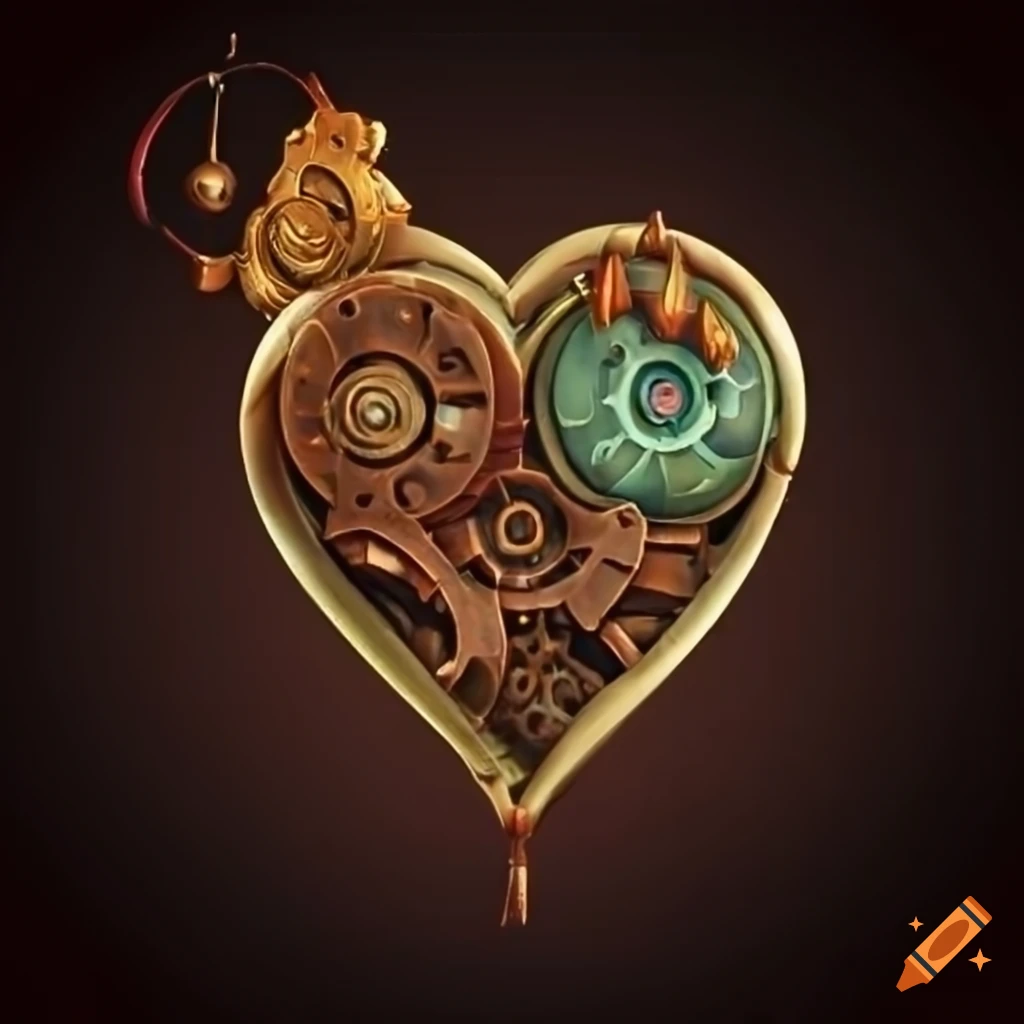 Steampunk stylized heart