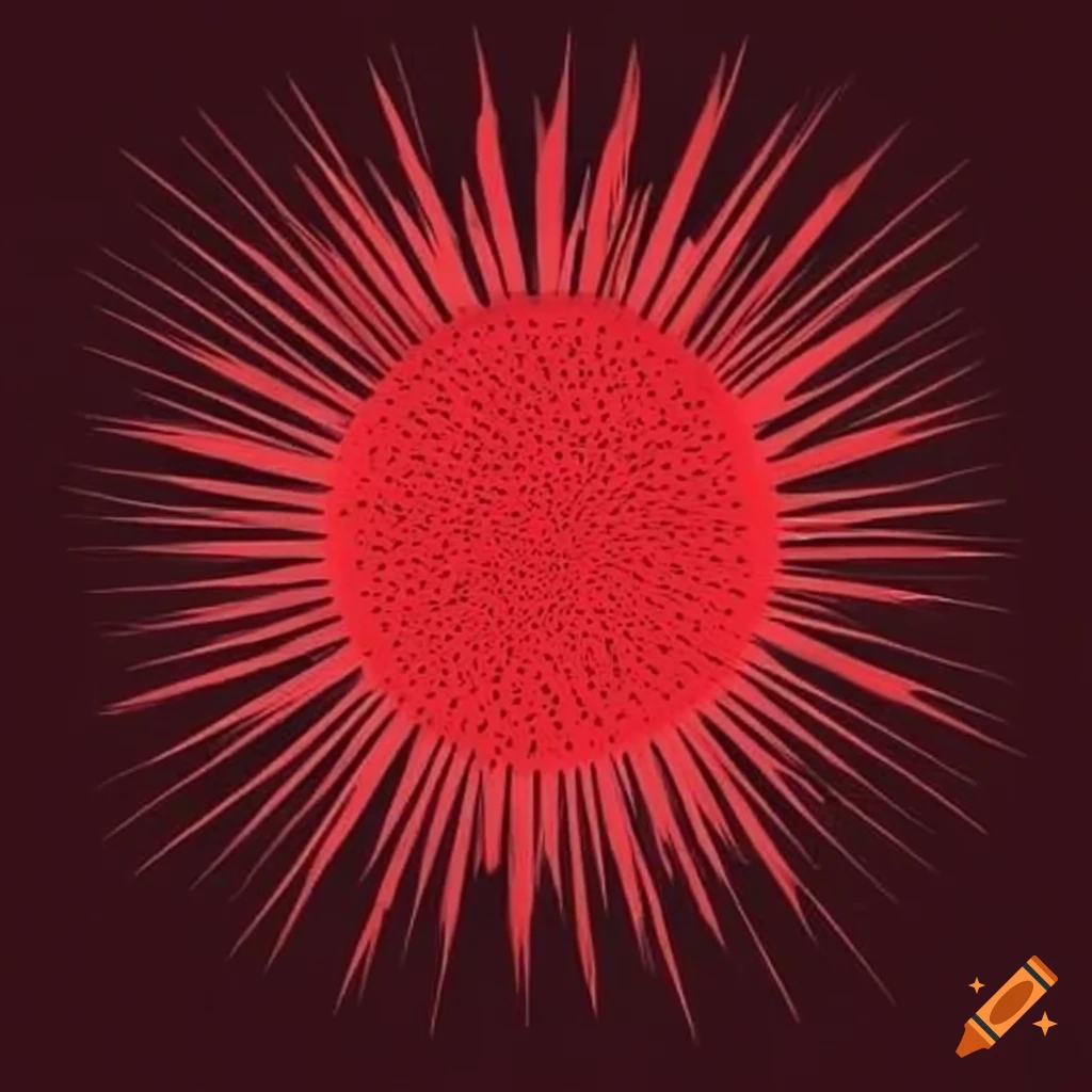 Red radio signal with noise and binary code characters