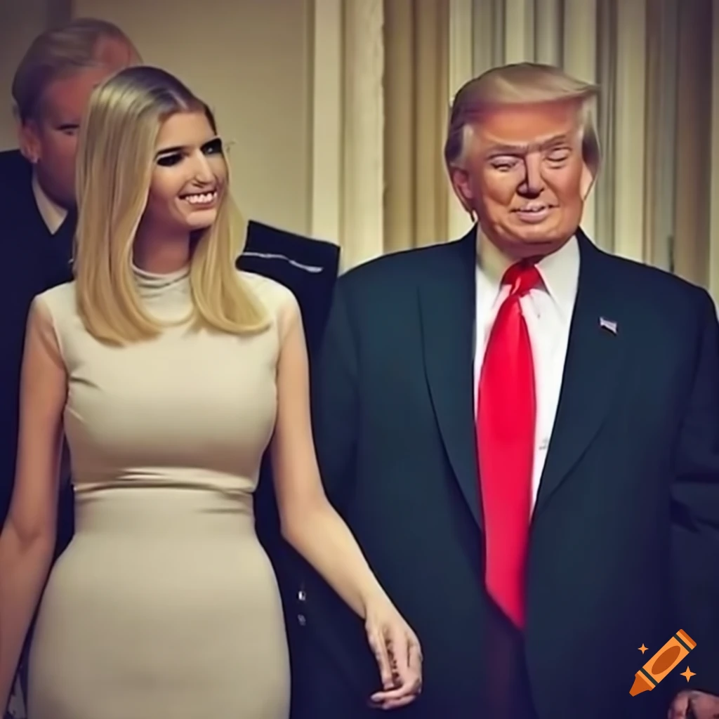 Ivanka Trump and Donald Trump at Christmas party in the White House on ...