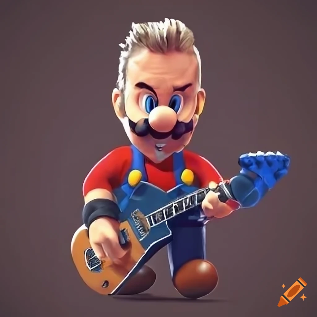 James hetfield in a super mario style outfit