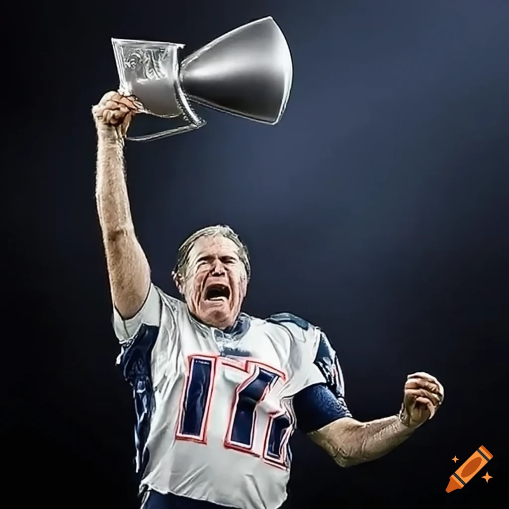 Bill belichick holding trophies