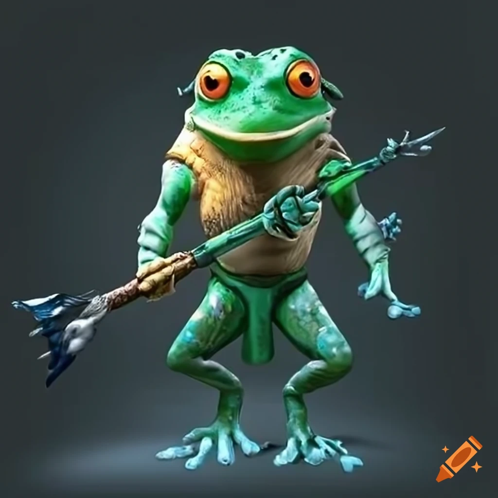 Frog warrior illustration