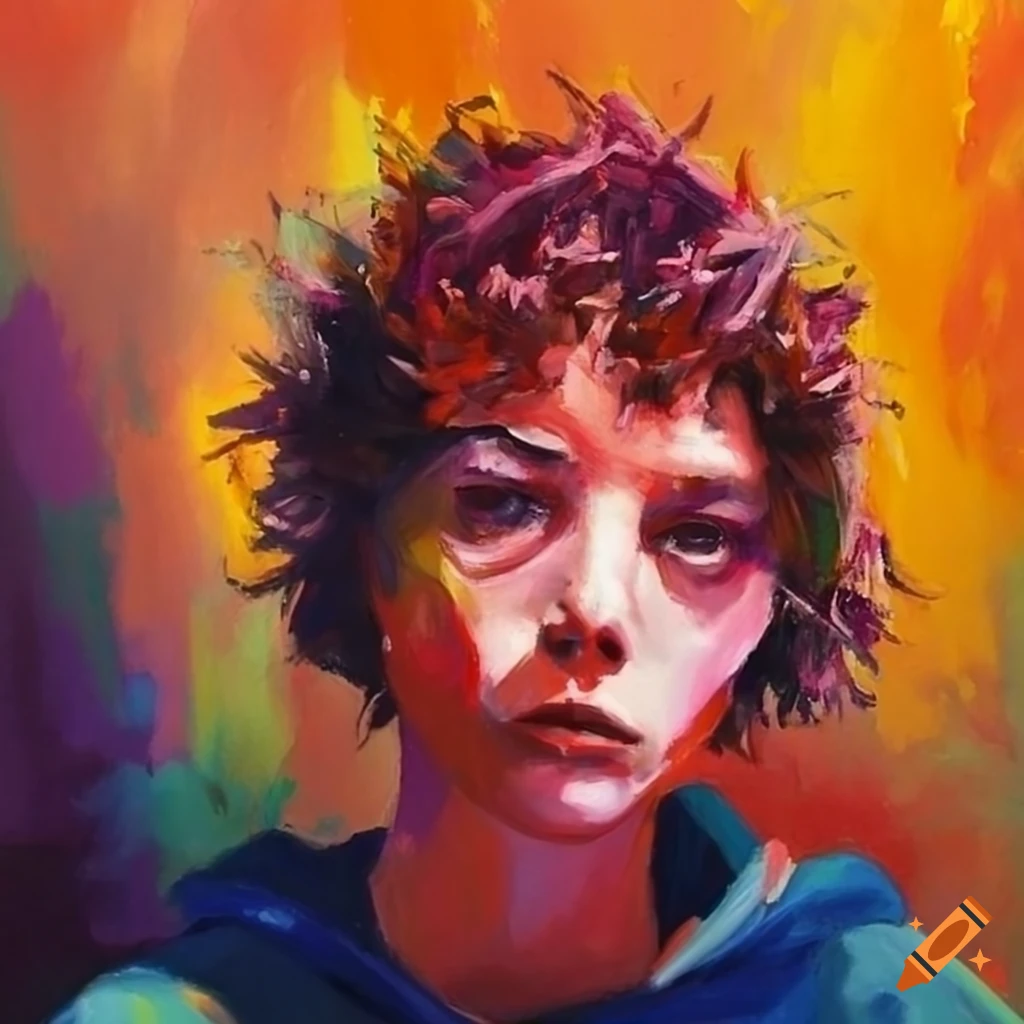 College student painting on Craiyon