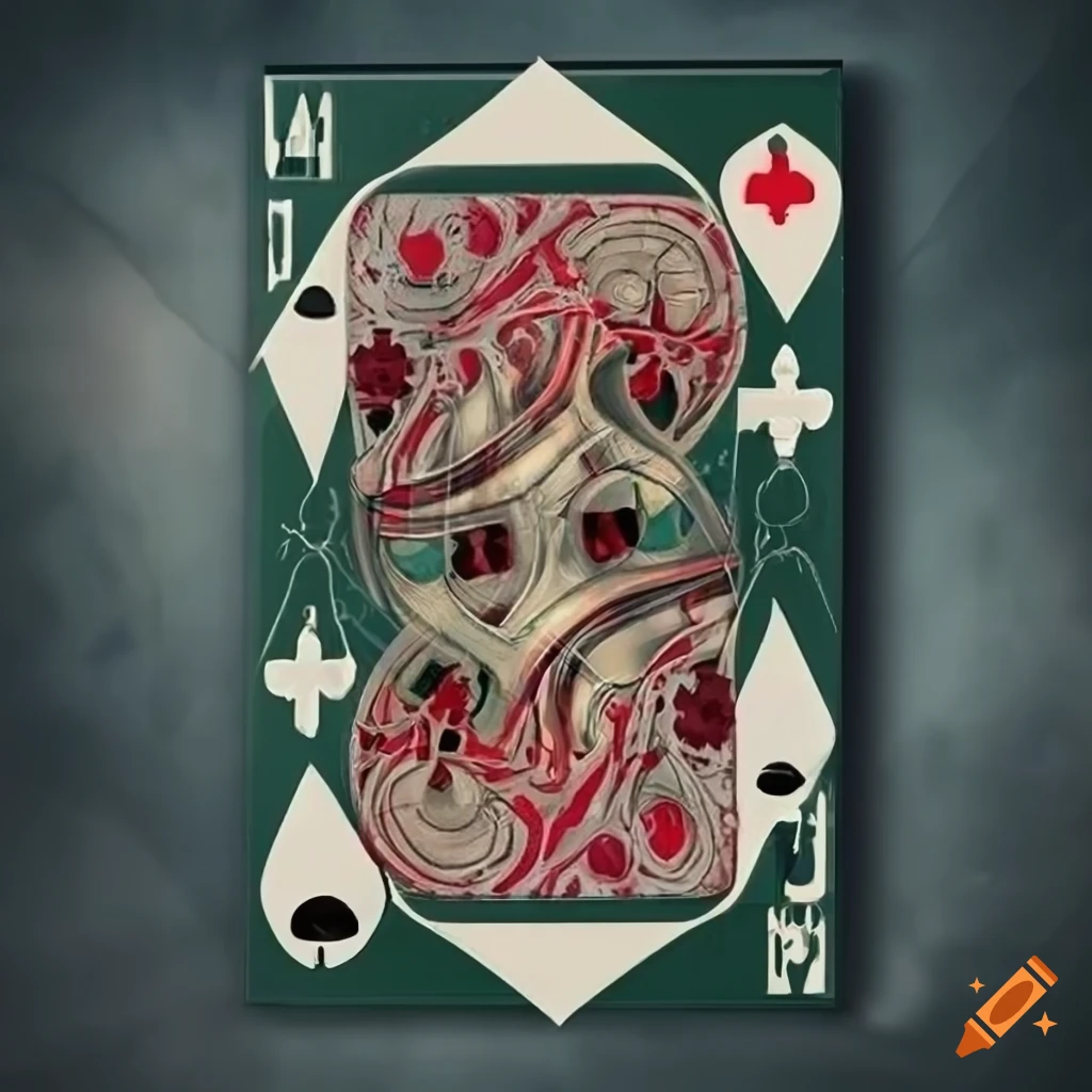 Surrealistic 3D design of an ace of spades playing card on Craiyon