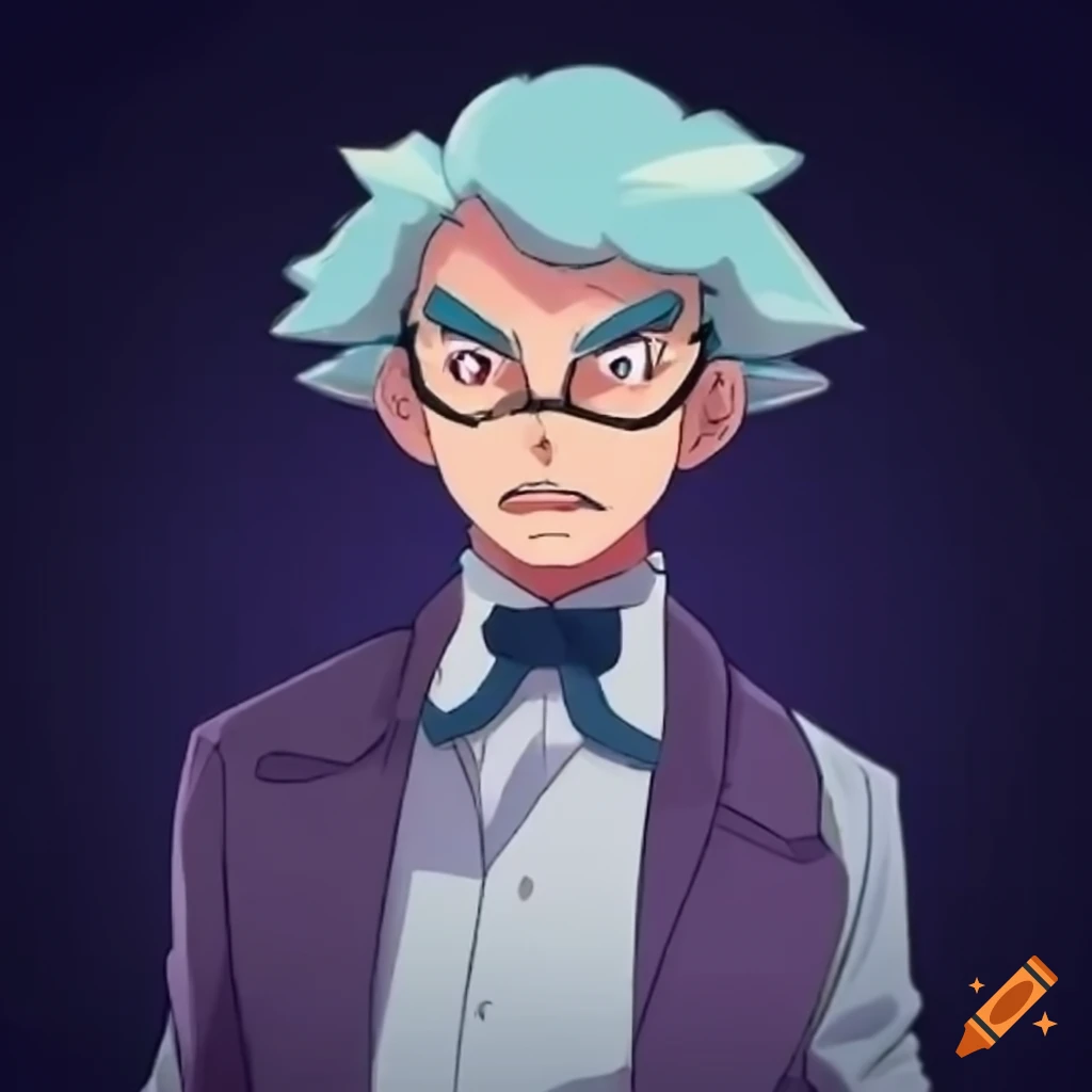 Anime man dressed as a pokemon professor