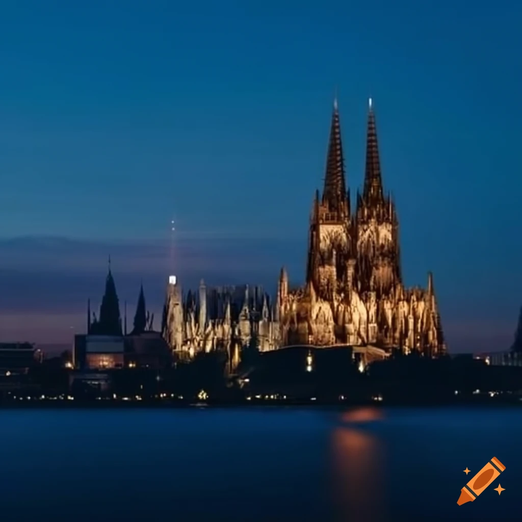 Artistic skyline of the city of cologne