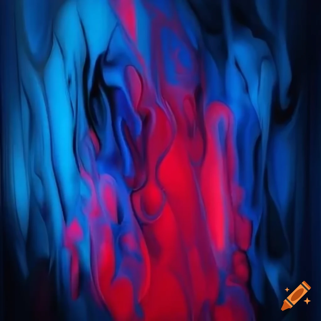 Abstract red and blue neon background painting