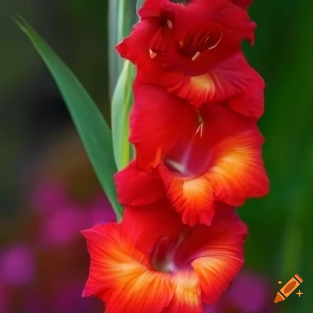 Close up of stunning Gladiolus flower with vivid colors on Craiyon