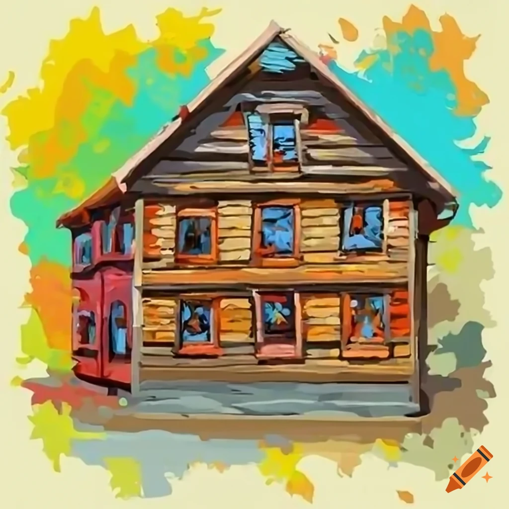Old wooden house with multiple windows