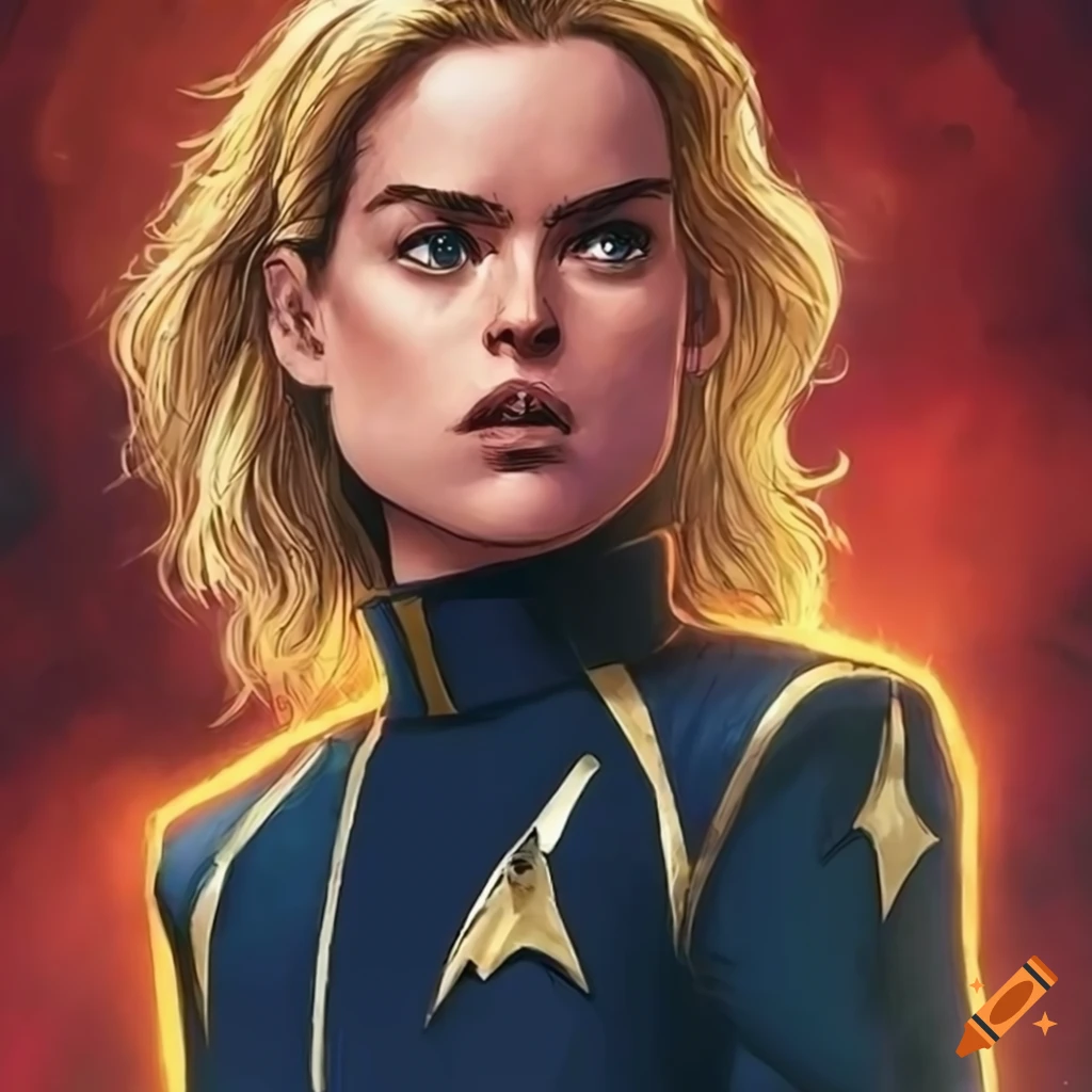 Young Alice Eve on Star Trek Discovery in the style of Frank Quitely on ...