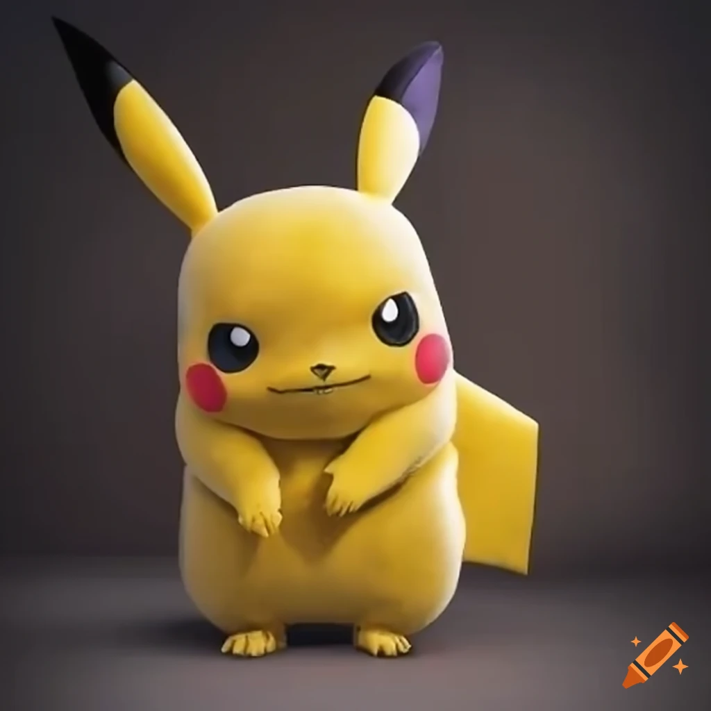 Realistic depiction of pikachu from pokemon