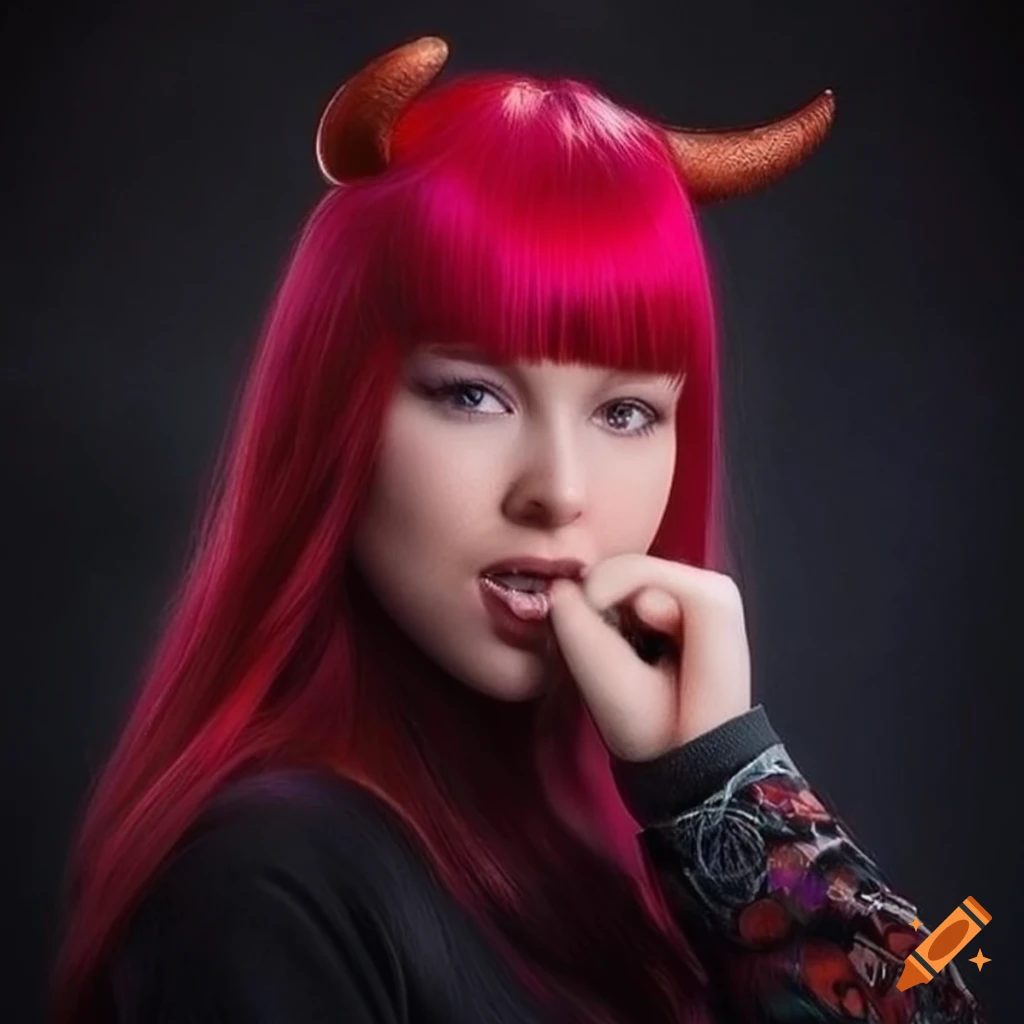 Photorealistic mabel pines portrayed as a demon on Craiyon