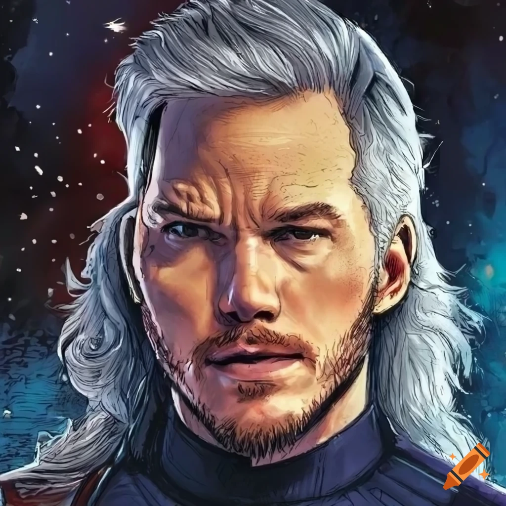 Chris Pratt with white hair and mullet on Star Trek Discovery in comic ...