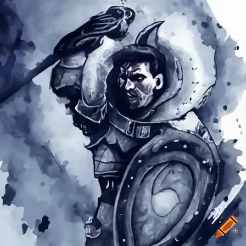 Soccer player messi in dungeon and dragons attire with armor, shield ...