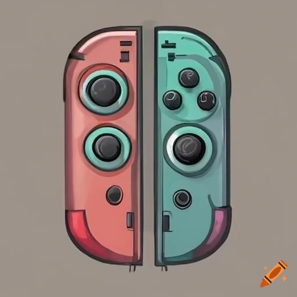 Nintendo switch joy-con controller in the style of plants vs. zombies ...