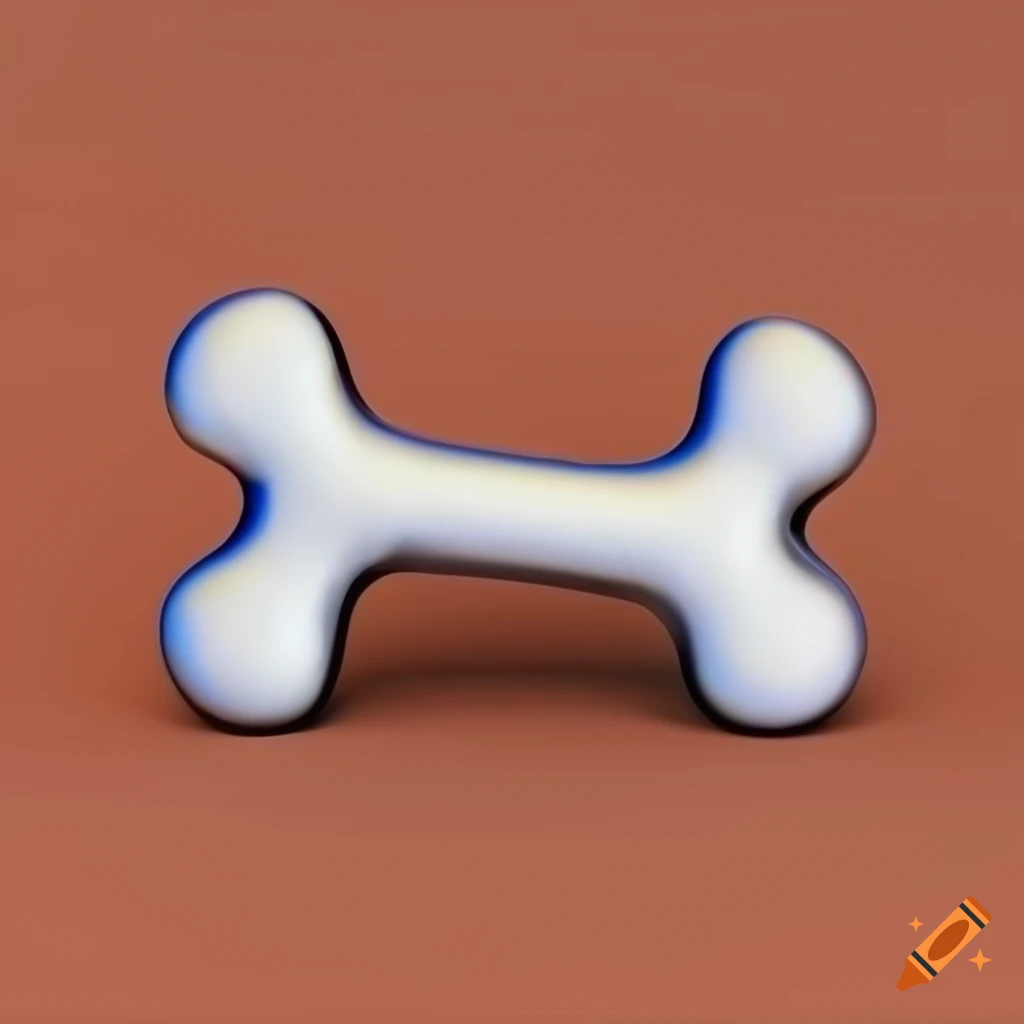 Chrome dog treat 3d render on plain background