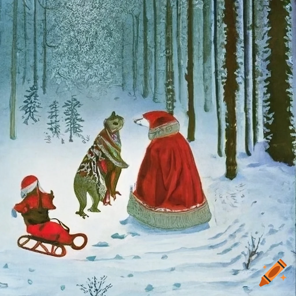 Vintage Christmas Card featuring a red-nosed pitbull puppy with Santa ...