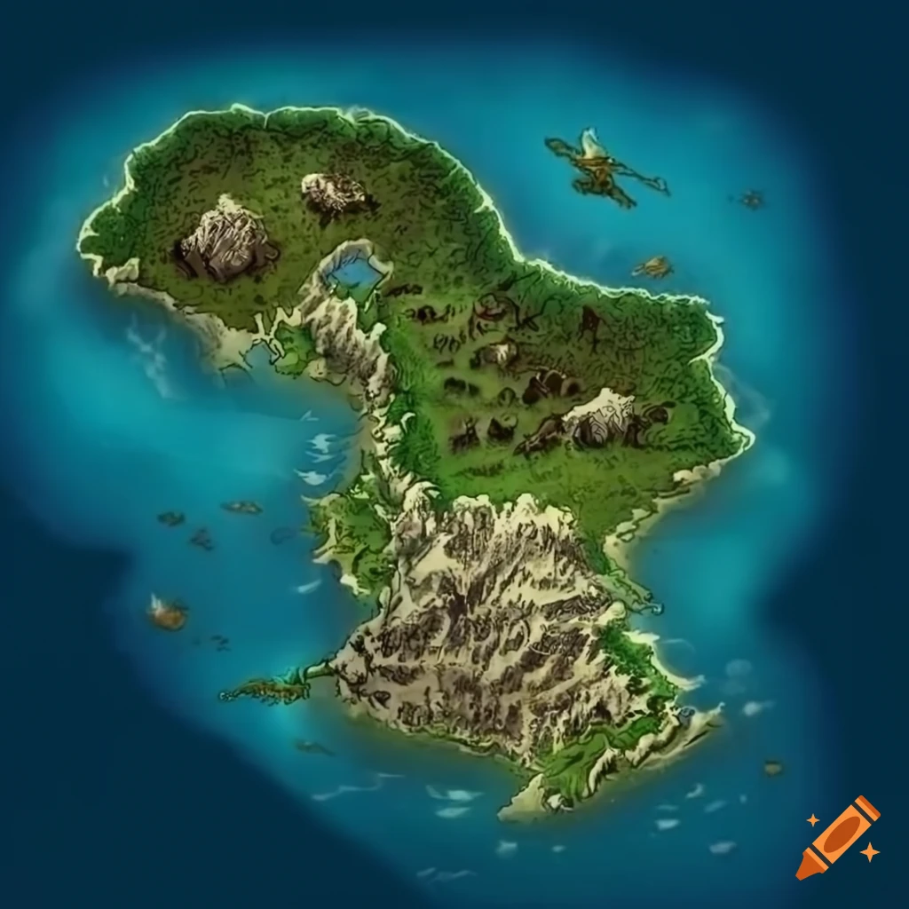 Fantasy Map Of An Island