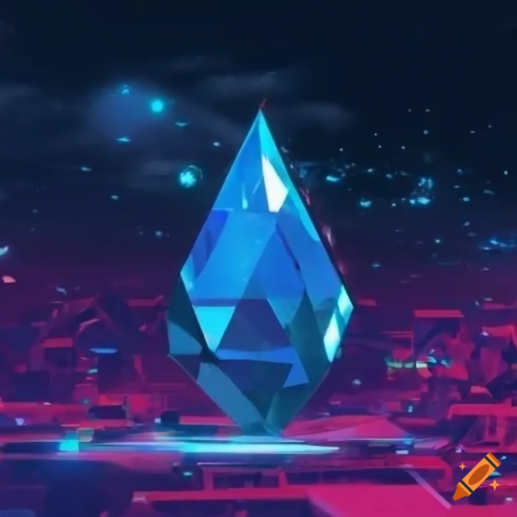 Diamond shaped crystal for GPT-3 powered AI named TruHuman on Craiyon