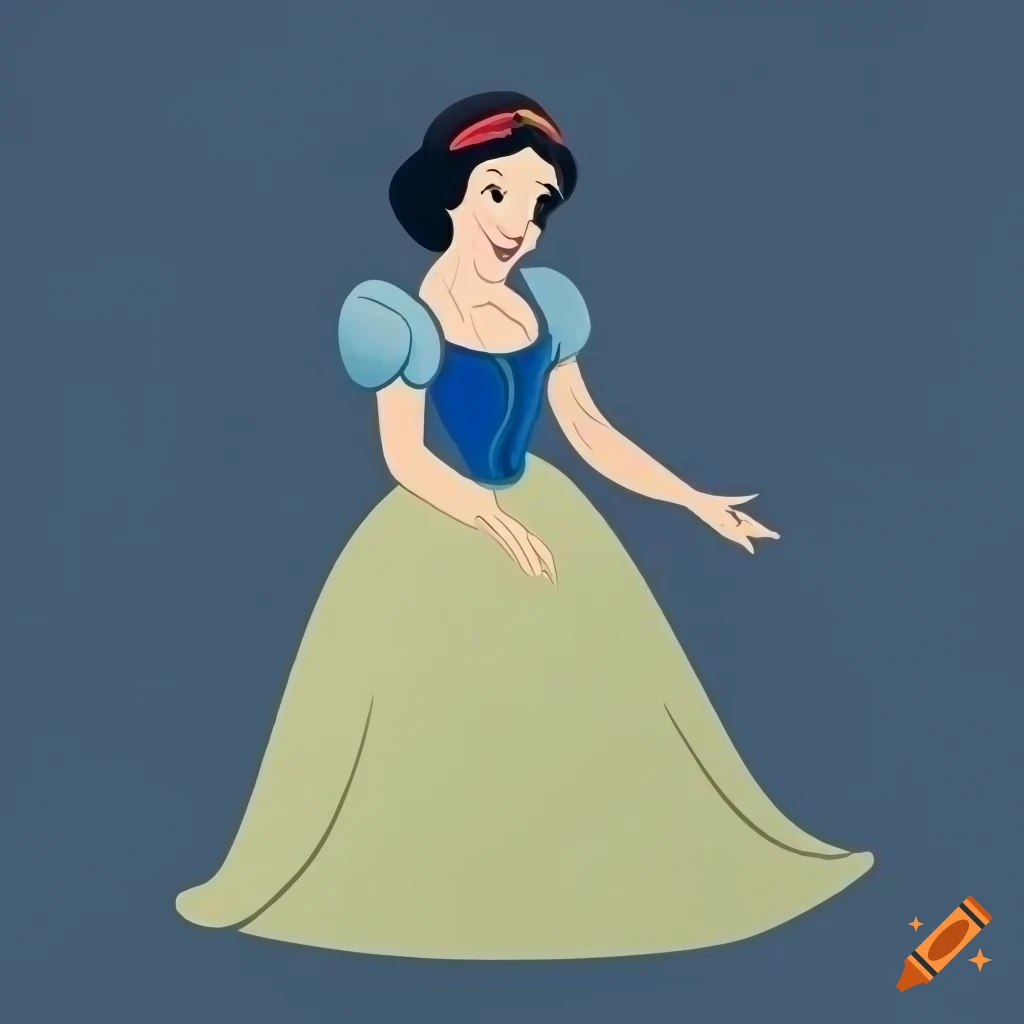 Snow White and The Seven Dwarfs movie poster with simple vector shapes ...