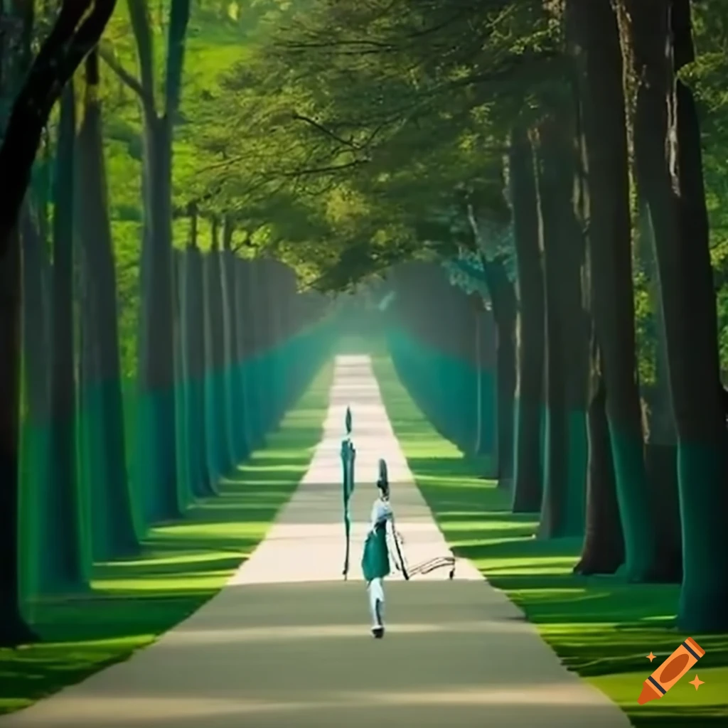 Group of men walking down magnolia lane at augusta national golf course ...