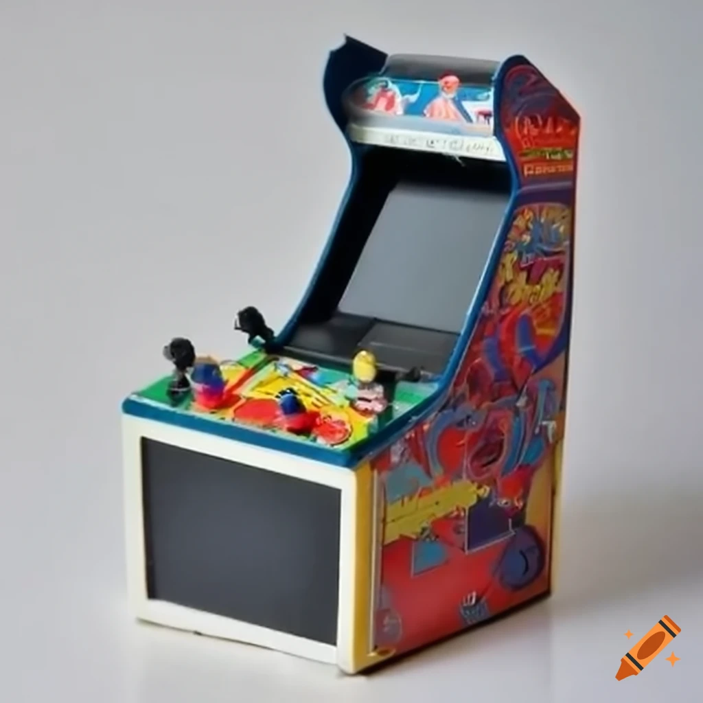 Miniature arcade machine made of plasticine
