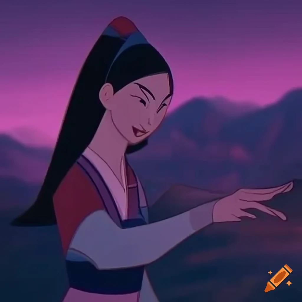 Mulan character levitating and opening a portal in a mystical setting ...